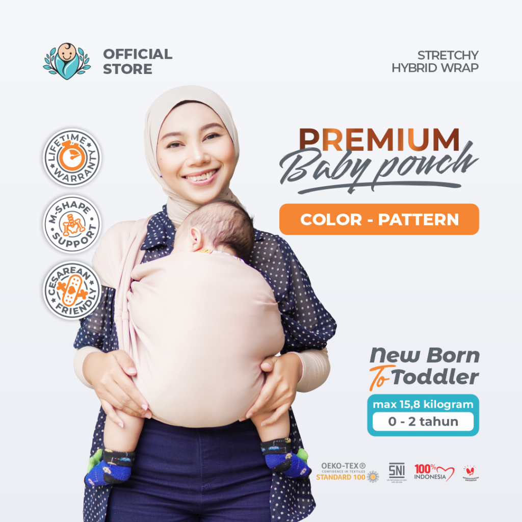 Jual BAYIKU.ID Premium Geos Premium Baby Pouch Gendongan Bayi M-Shape ...