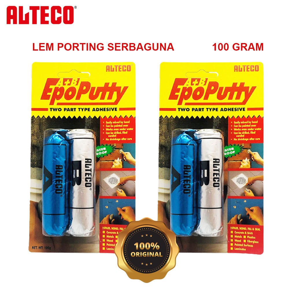 Jual Epo Putty 100 Gram & 50 Gram Lem Alteco Epoputty Lem Porting Waterproof Glue Original ...