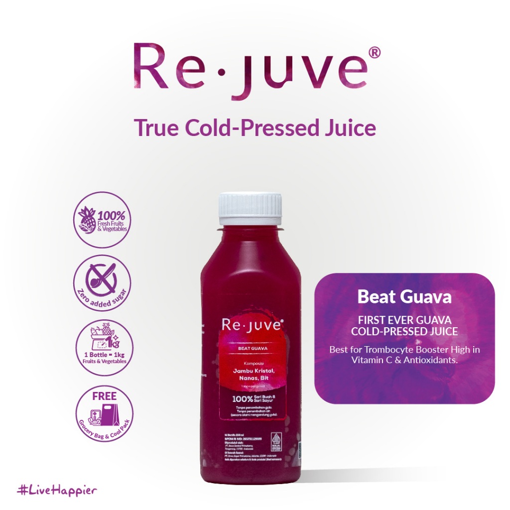 Jual Re.juve Bali - Beat Guava 250 ml (Cold-Pressed juice / jus ...