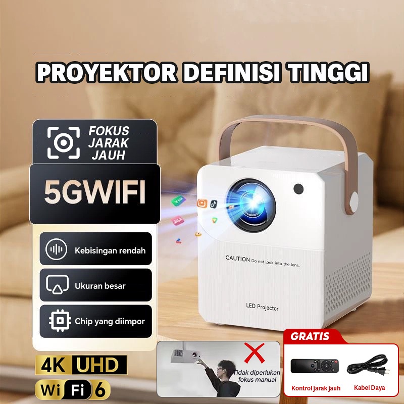 Jual Proyektor 4K HD untuk rumah dapat diproyeksikan ke dinding kamar ...