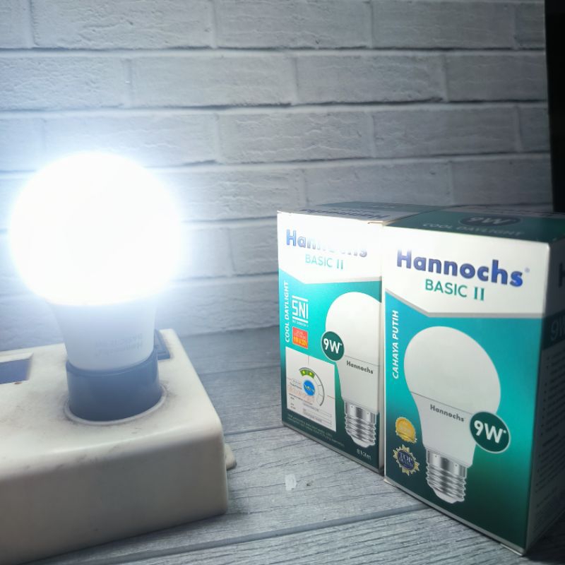 Jual LAMPU LED BULB HANNOCHS BASIC II 9W 9 WATT CAHAYA PUTIH BOHLAM SNI ...