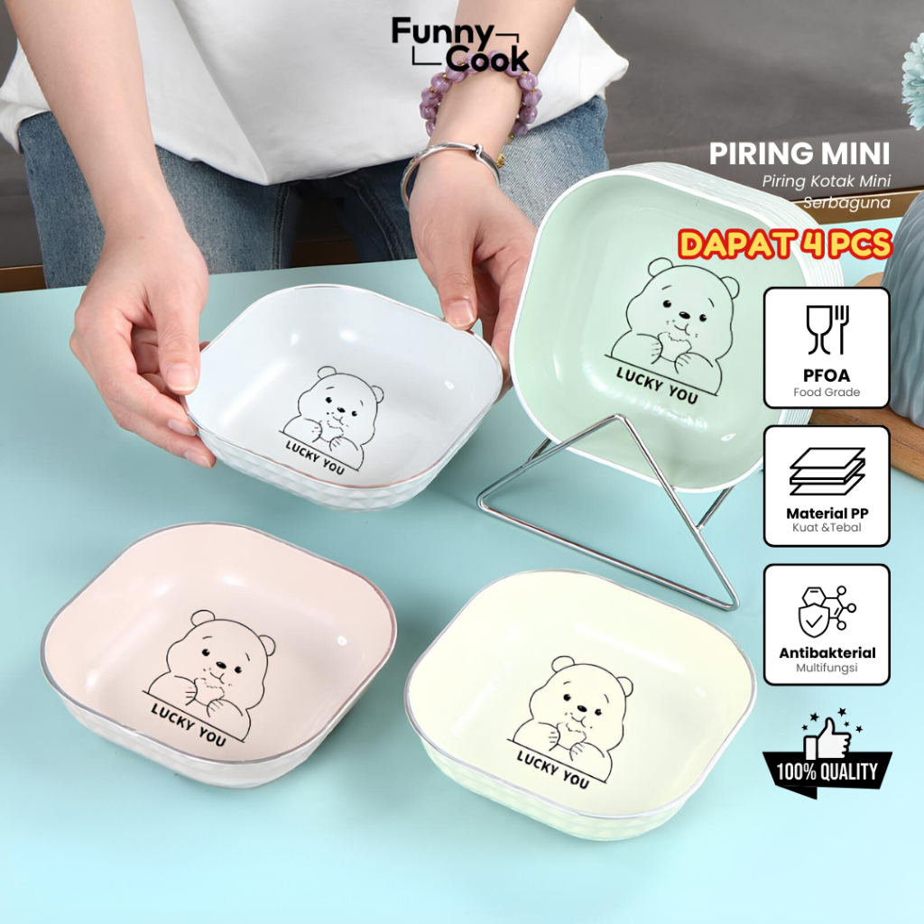 Jual [DAPAT 4PCS] EIZA Piring Makan Bahan Jerami Gandum Ukuran 24cm ...