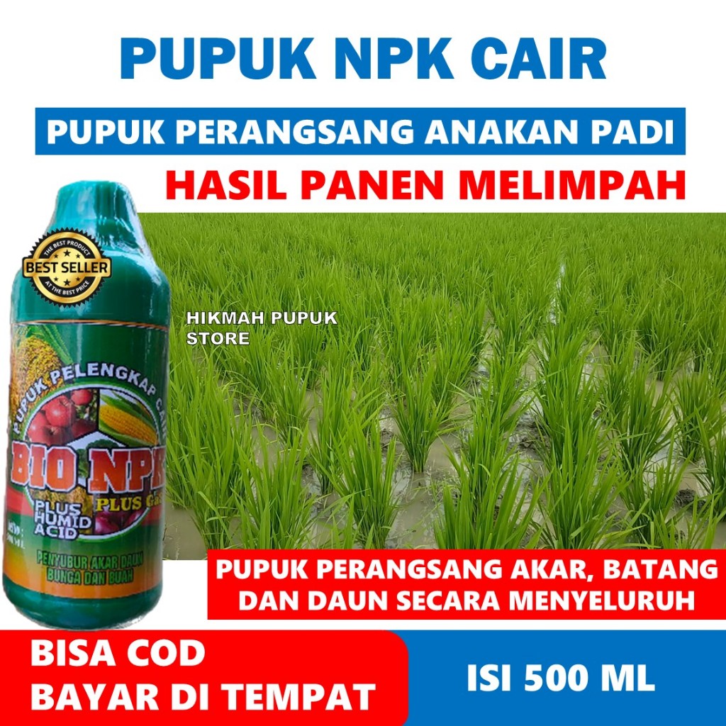 Jual TERMURAH PUPUK BIO NPK GAZA GROW NPK CAIR MELEBATKAN TANAMAN ANAKAN PADI HASIL PANEN ...