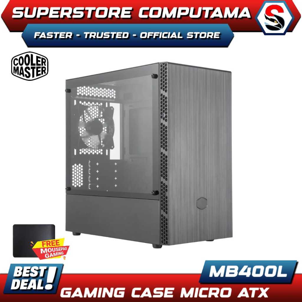Jual Casing Cooler Master MasterBox MB400L without ODD Mini Tower PC ...