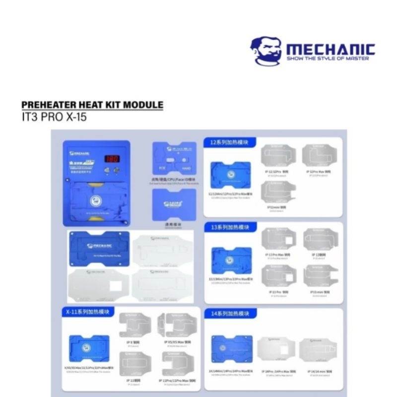Jual PREHEATER + CETAKAN Motherboard MECHANIC IT3 PRO IPHONE IPH X-15 ...