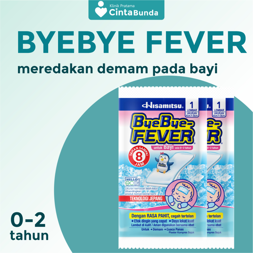 Jual Bye Bye Fever Bayi - Plaster Kompres Demam Penurun Panas PerSachet ...