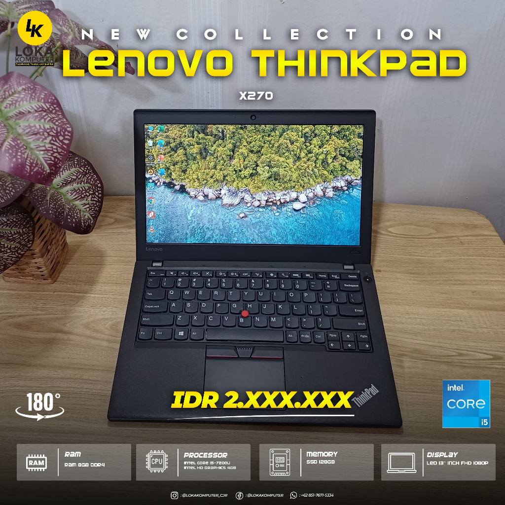 Jual Lenovo ThinkPad X270 Intel Core i5 7200 ram 8gb pcle ssd 128gb ...