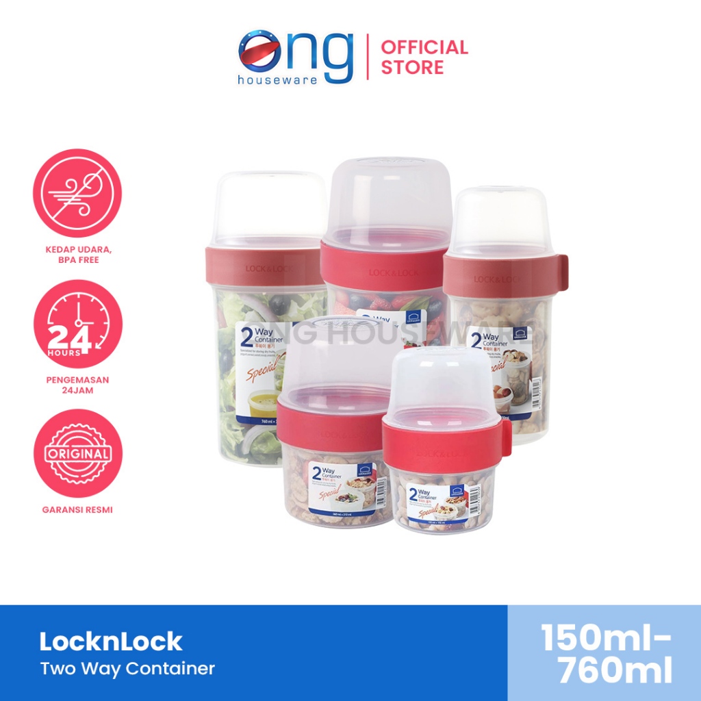 Jual Ong Houseware - Two Way Container Wadah Tempat Bekal Makan Dua Sisi Korean 150Ml 310Ml ...