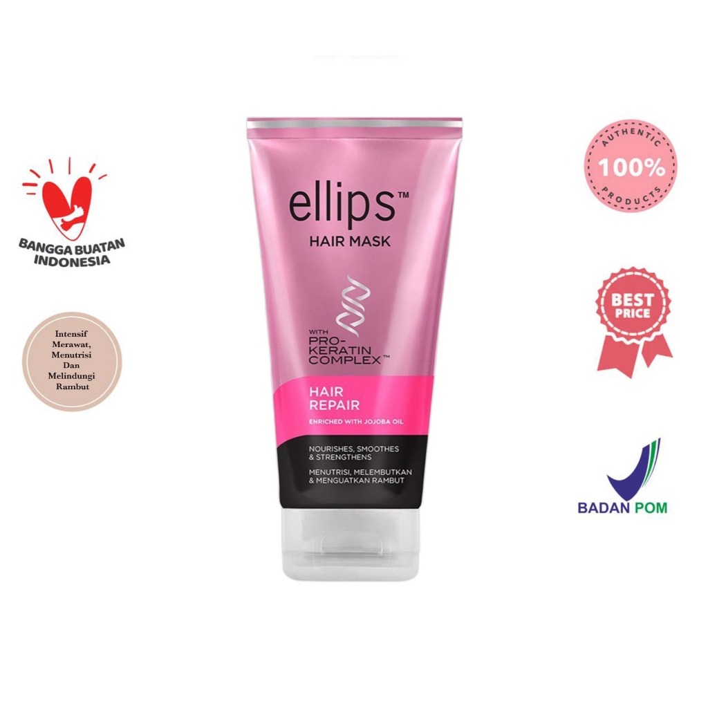 Jual ELLIPS Hair Mask Pro Keratin Hair Repair Tube 120gr | Shopee Indonesia