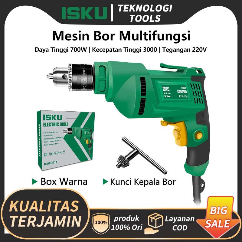 Jual ISKU Mesin Bor Listrik Bolak Bali 700W 220V Hand Electric Drill ...