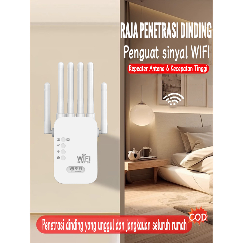 Jual [COD]Wifi Extender 6 Antena 300Mbps WIFI Repeater Wireless Wifi Range Extender Router ...