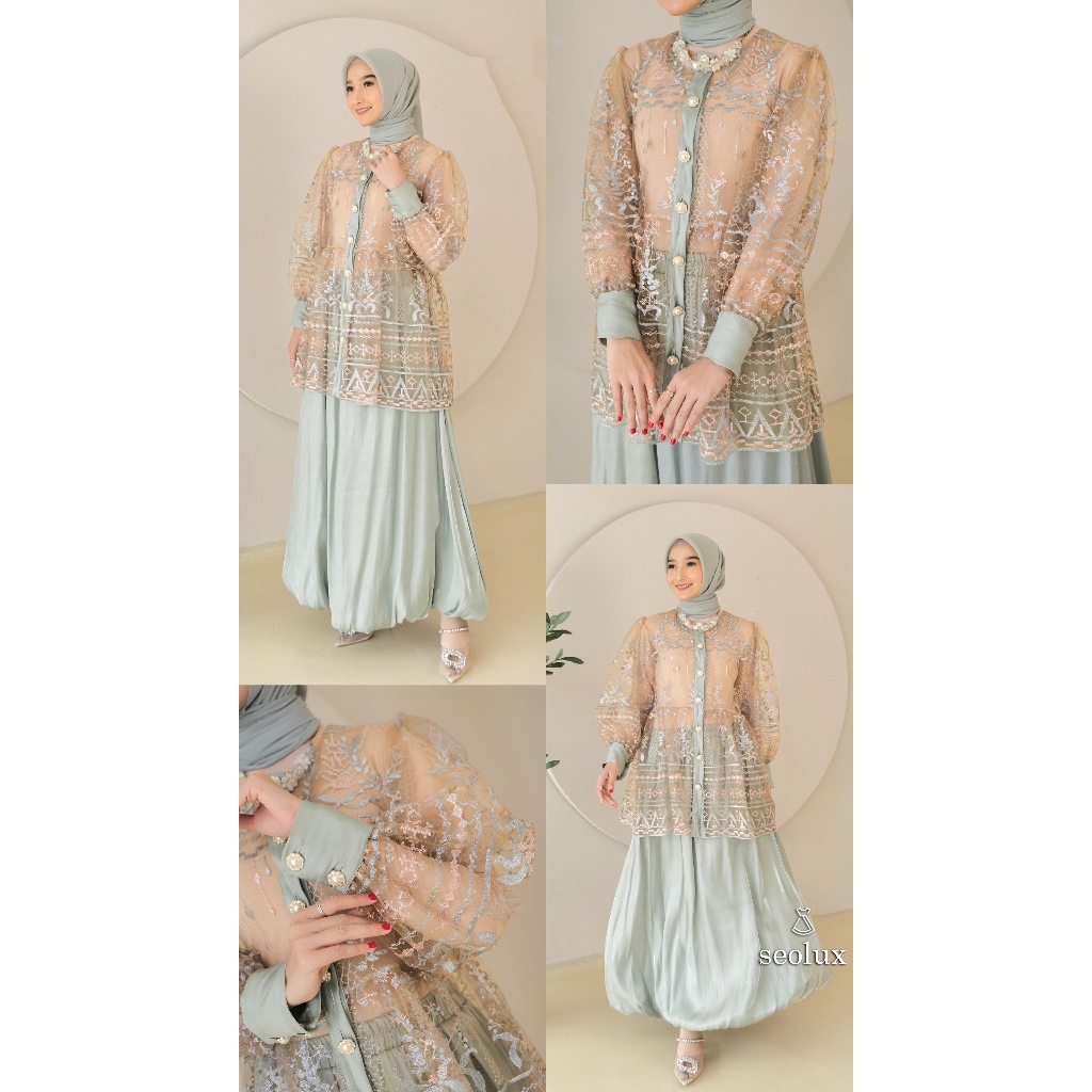Jual SEOLUX - DS1762 - Camila Raya | Tunik Setelan Tunik Rok Shimmer ...