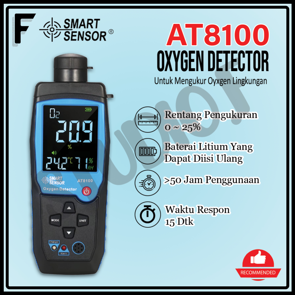 Jual SMART SENSOR AT8100: Alat Pengukur Oksigen Digital USB ...