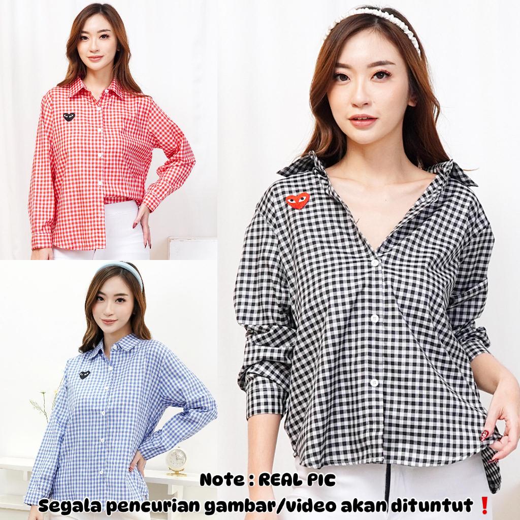 Jual Shirt Checkered CDG/Shirt Garcon Kotak 624#/Atasan Lover/Kemeja ...