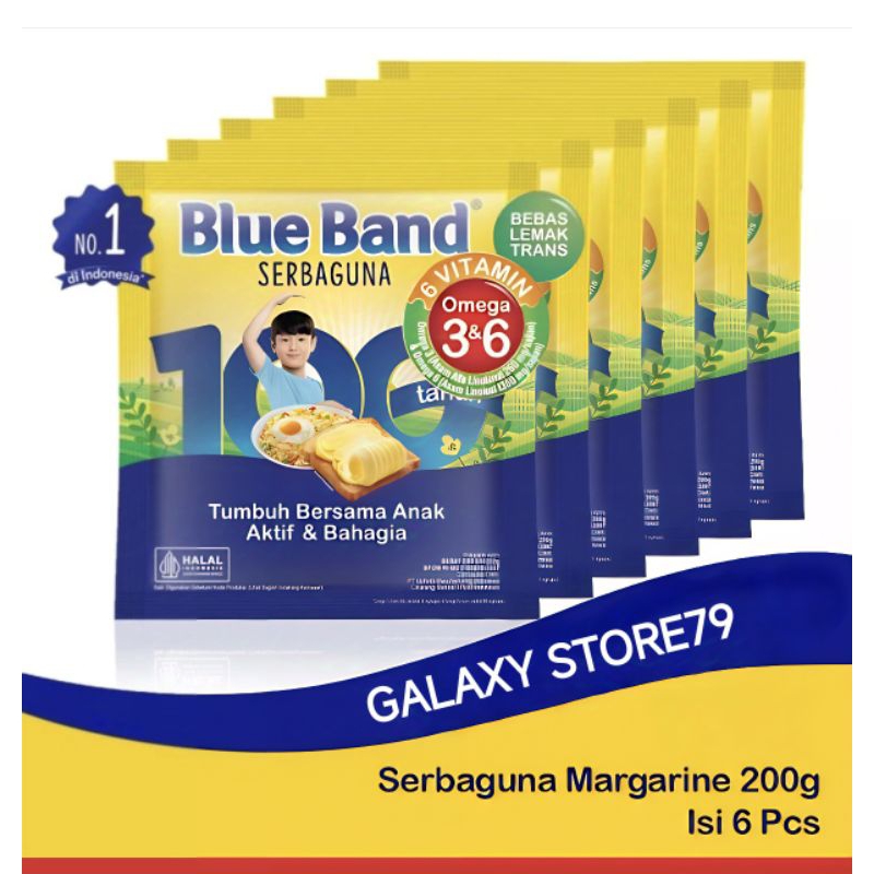 Jual BLUE BAND SERBAGUNA MARGARINE SACHET 200 GRAM X 6 PCS | Shopee ...