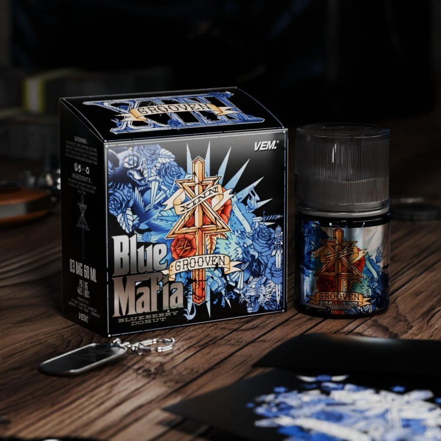 Jual GROOVEN V2 BLUE MAFIA BLUEBERRY DONUT 60ML 3MG 6MG BY RRQ XINN X ...