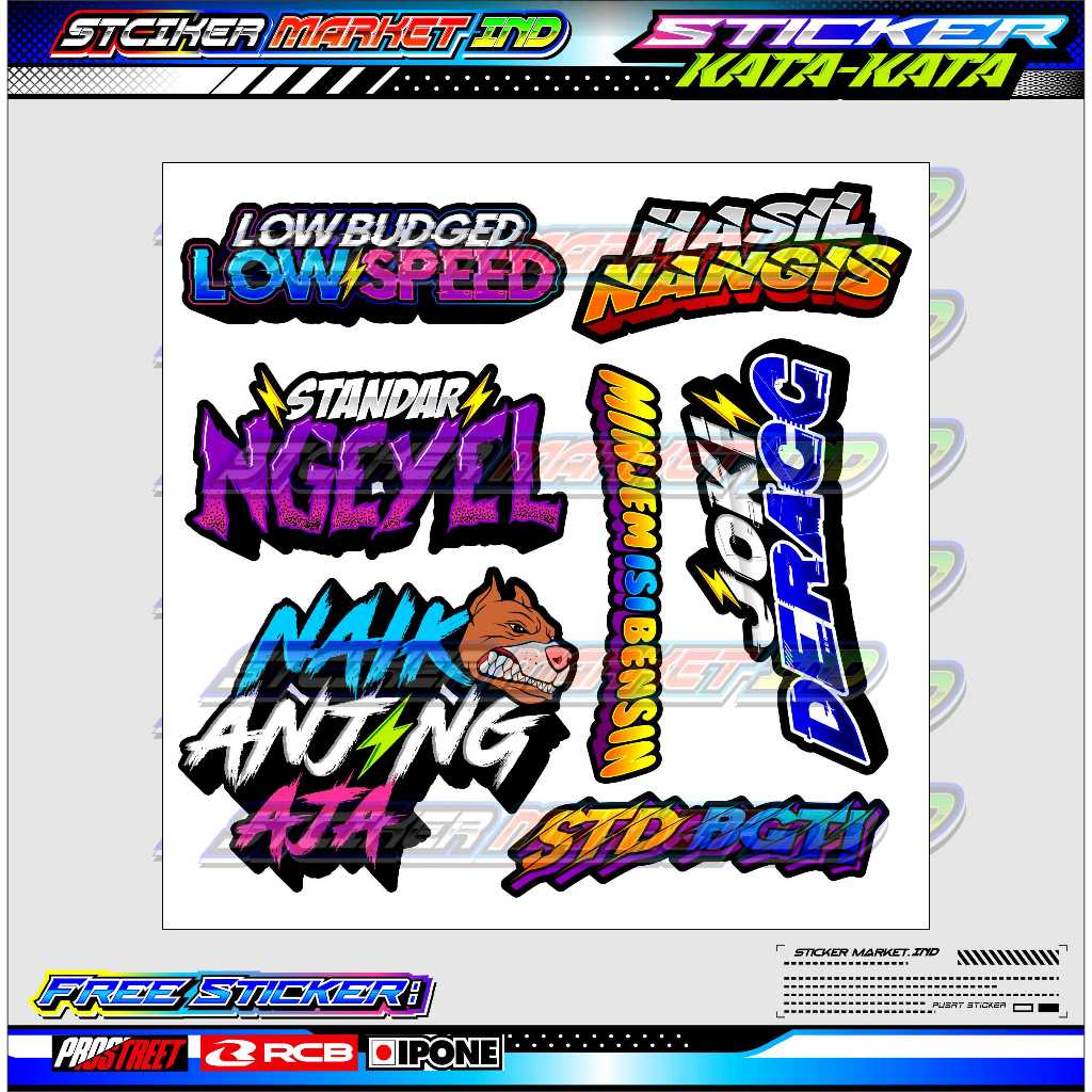 Jual STICKER PACK KATA KATA VIRAL "LOW BUDGED LOW SPEED" / STICKER ...