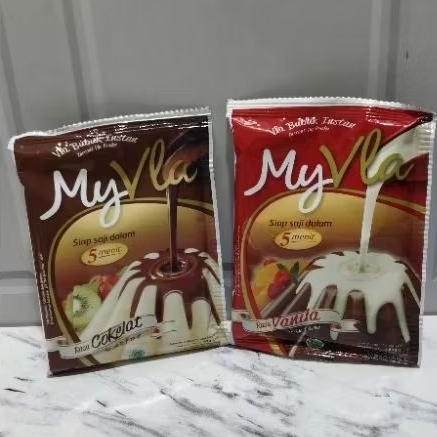 Jual My Vla ( Vla Bubuk Instan) Rasa Vanila / Coklat 60 gram | Shopee ...