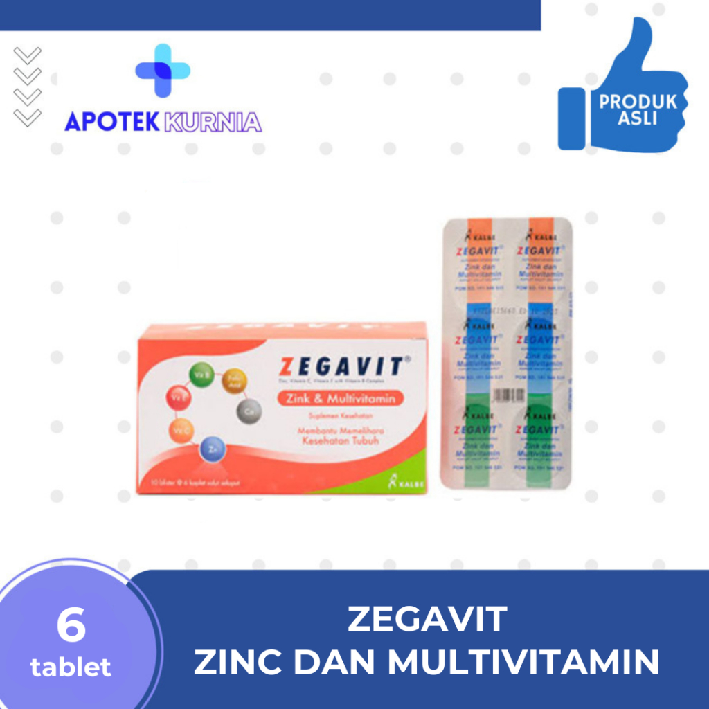 Jual ZEGAVIT - ZINC DAN MULTIVITAMIN - 1 STRIP @6 TABLET- ED FEB 2025 ...