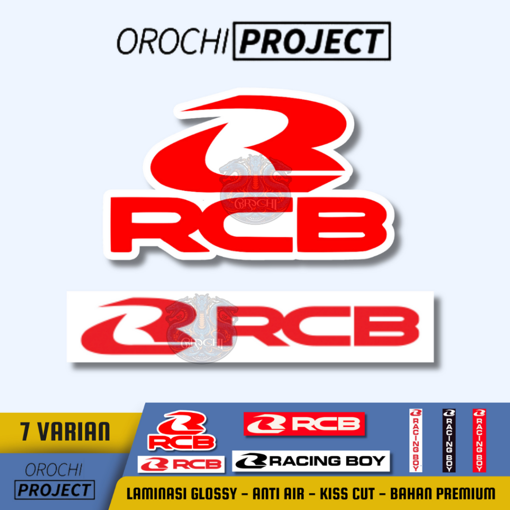 Jual Sticker Stiker Brand Logo Racing Boy RCB Vinyl Glossy Anti Air HP ...