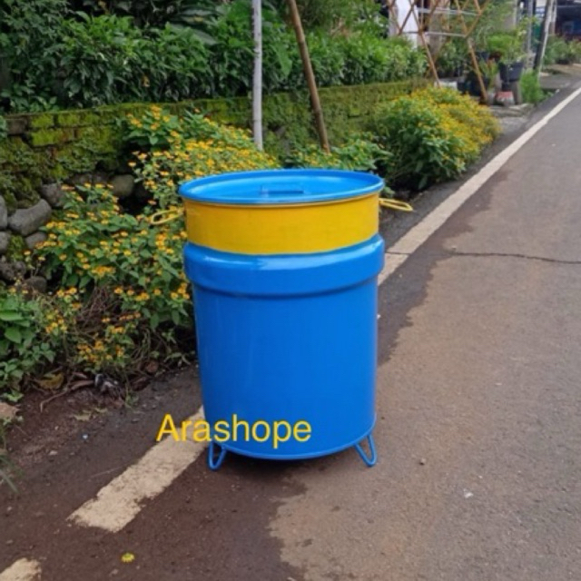Jual Tempat sampah 50 liter+kaki/tong besi 50 liter/tempat bakar sampah ...
