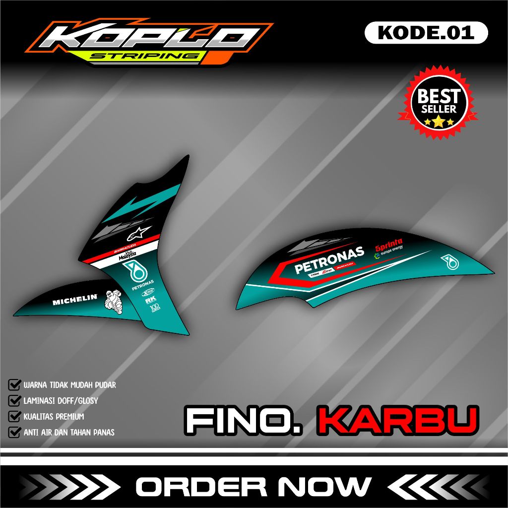 Jual (cod) stiker motor - striping fino karbu - motor yamaha - motor ...