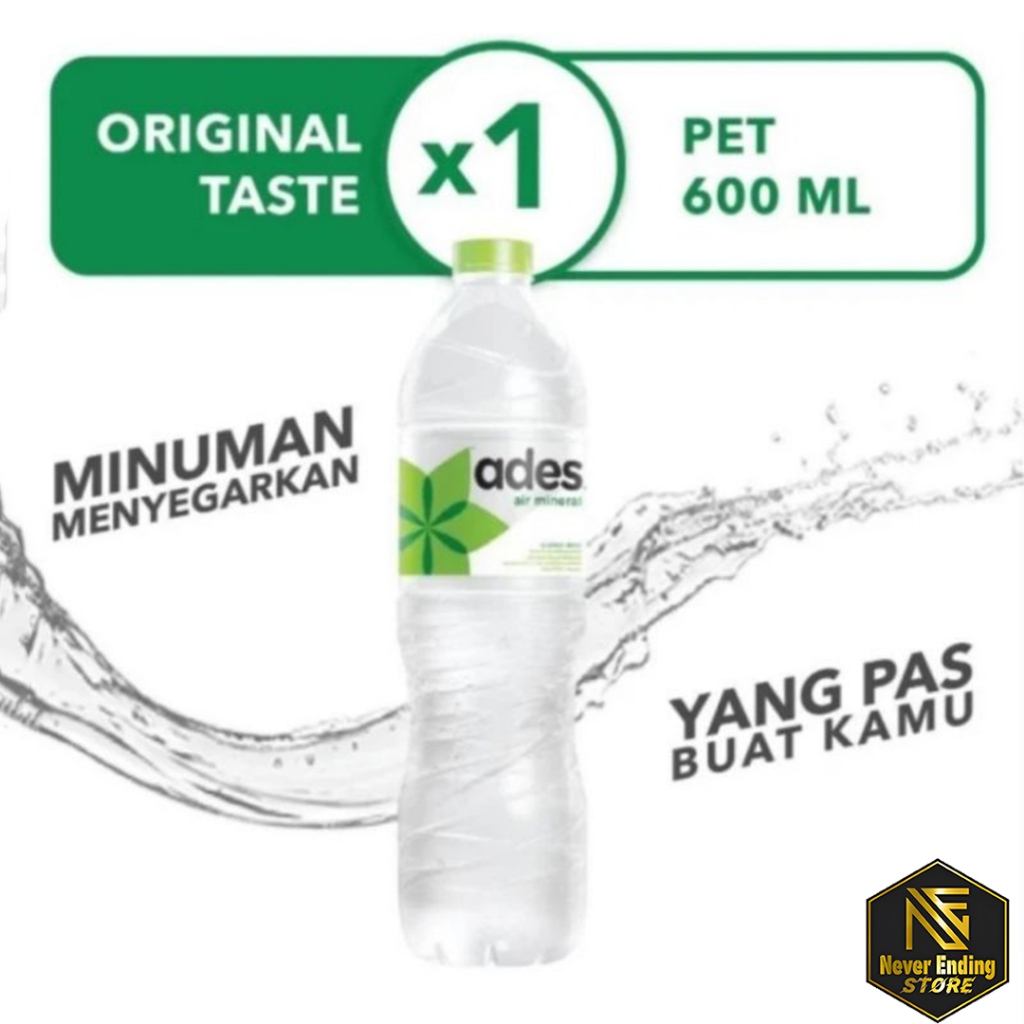 Jual Ades Minum Mineral 600ml kemasan Botol | Shopee Indonesia