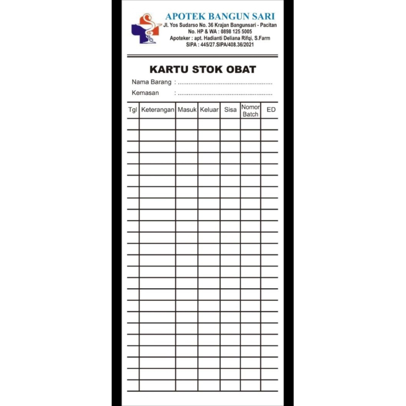 Jual Kartu Stok Obat dan Barang | Shopee Indonesia