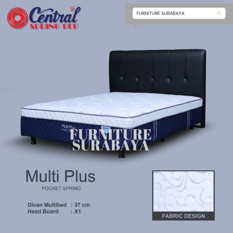 Jual SPRING BED CENTRAL MULTIPLUS POCKET PLUSHTOP MULTIBED 90 120 160 ...