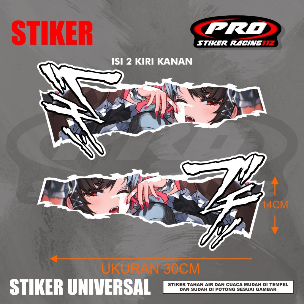 Jual Stiker Mata Anime Printcut Stiker Sepeda Listrik Stiker Universal ...