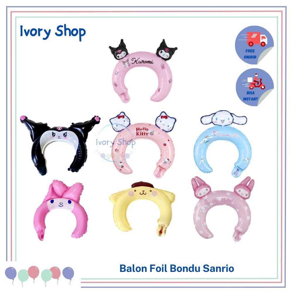 Jual HSM - [Versi 3] Balon Bando Kuromi Melody Cinnamoroll/ Bando ...