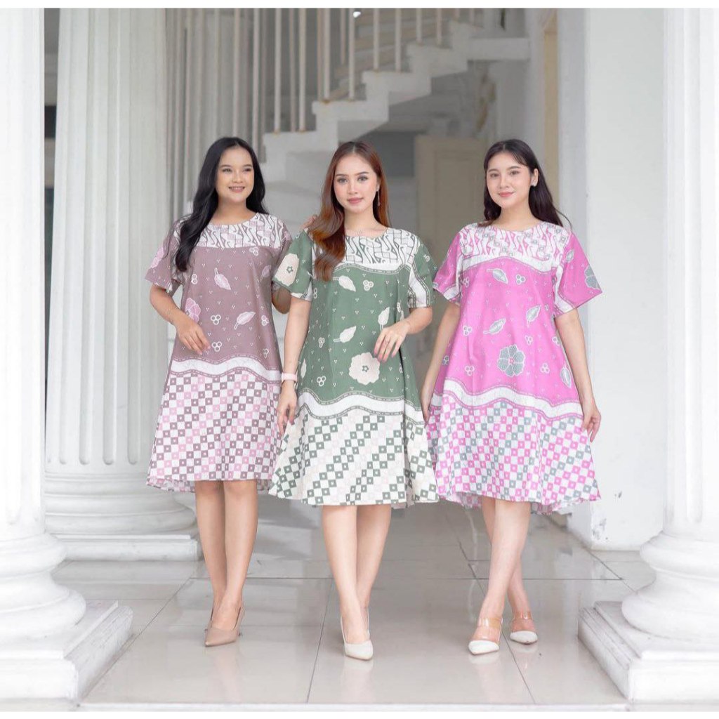 Jual Benang Raja Dress Katun Batik All Size | Shopee Indonesia