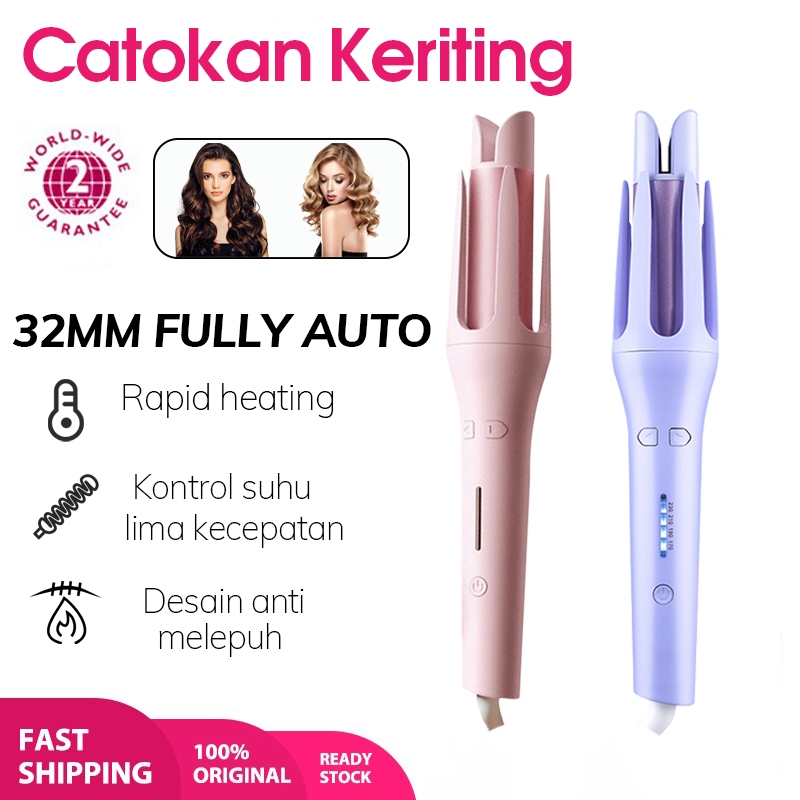 Jual Catokan Keriting Otomatis Ion Negatif 32mm Catokan Rambut Curly ...