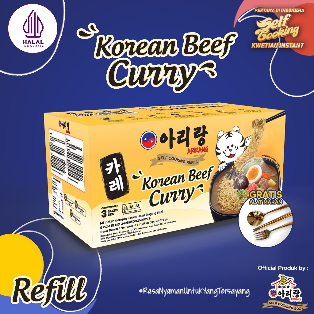 Jual Arirang Self Cooking Refill Korean Beef Curry 480gr (3PCS ...