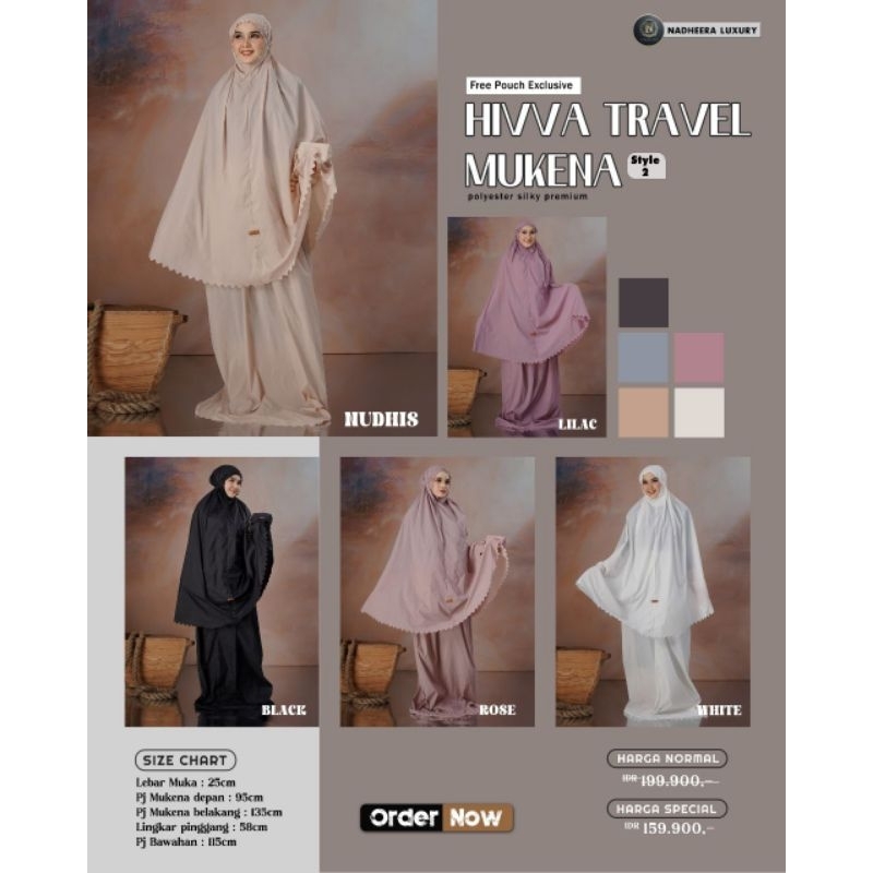 Jual HIVVA MUKENA STYLE 2 DAN 2 ORIGINAL NADHEERA LUXURY (FREE POUCH ...