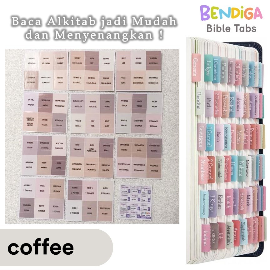 Jual ELSTUDIO BIBLE TABS v.1 COFFEE MIXED TONES Stiker Penanda Index ...