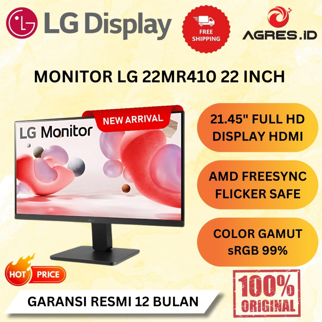 Jual Monitor LED LG 22" Inch 22MR410-B VA AMD Freesync Full HD 100Hz | RESMI INDONESIA | Shopee ...