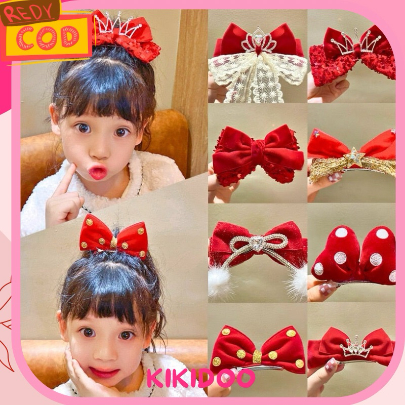 Jual Kikidoo Jepitan Rambut Imlek Sincia Natal Cantik Red Ribbon ...