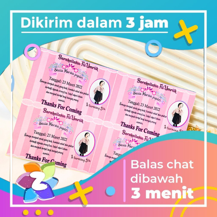 Jual Stiker Murah Bandung Cetak Cutting Sticker Ulang Tahun Persegi ...
