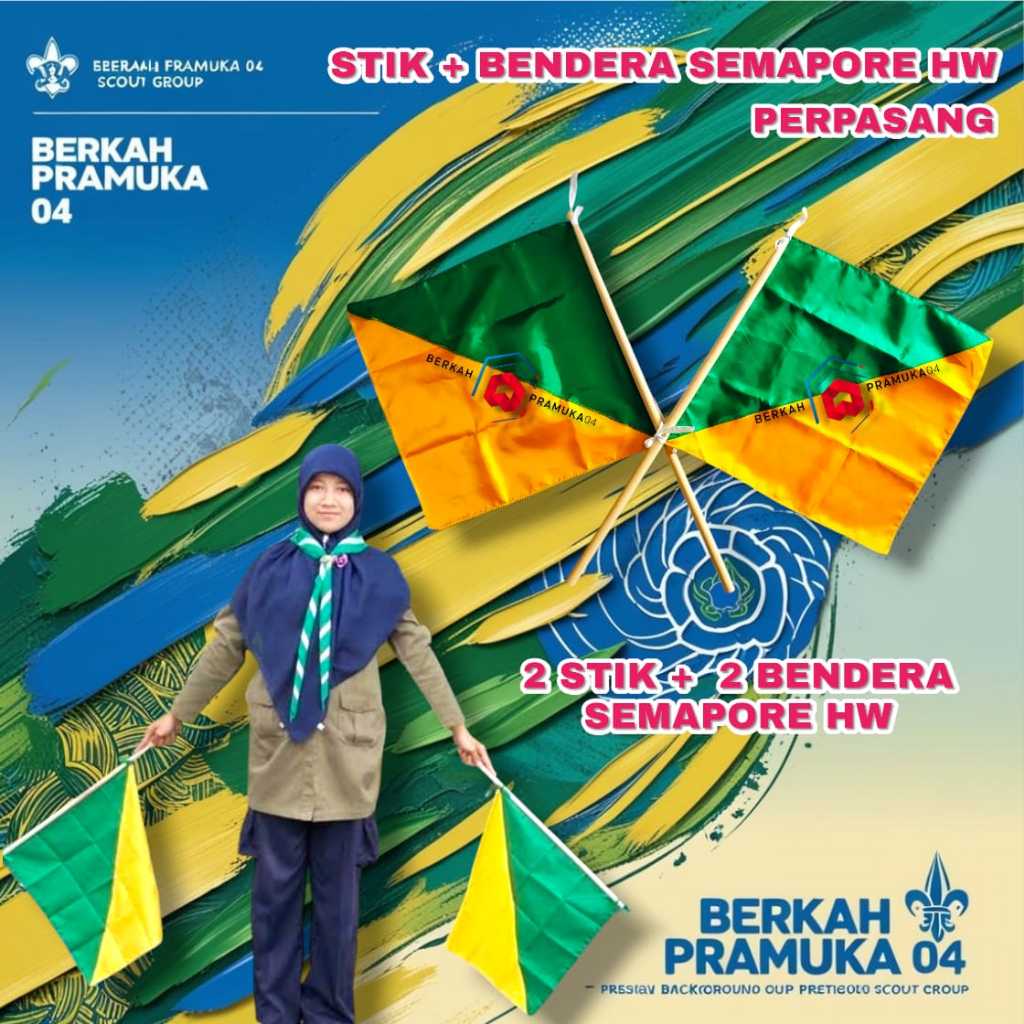 Jual Bendera Semapur HW + Tongkat / Bendera Semaphore HW + Tongkat ...