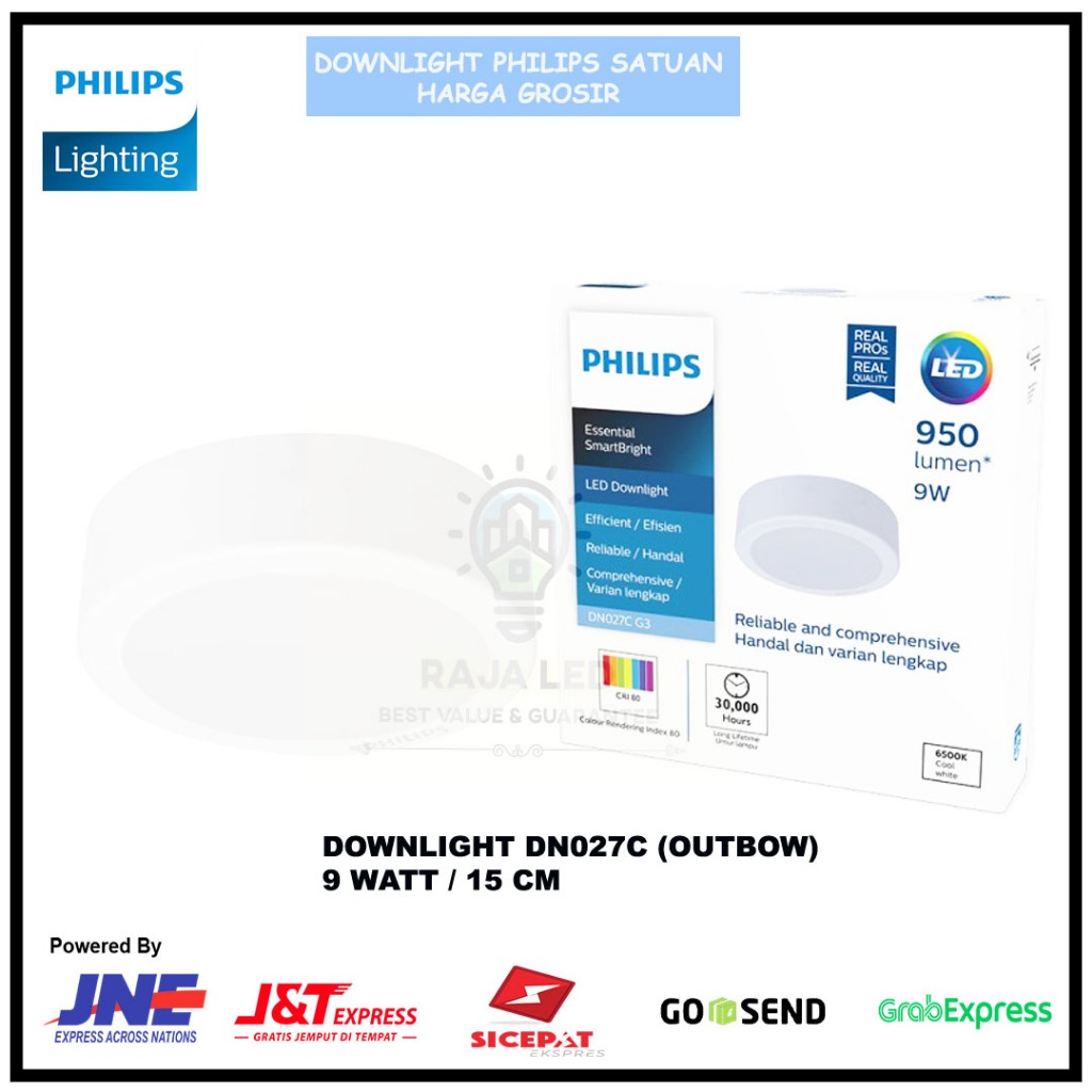 Jual PHILIPS DN027C G3 9W D150 6 inch Surface Mounted LED Downlight Outbow | Shopee Indonesia