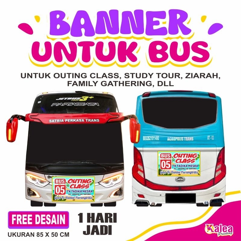 Jual Spanduk Depan Bus, Banner Depan Bus, Spanduk Bus Pariwisata ...