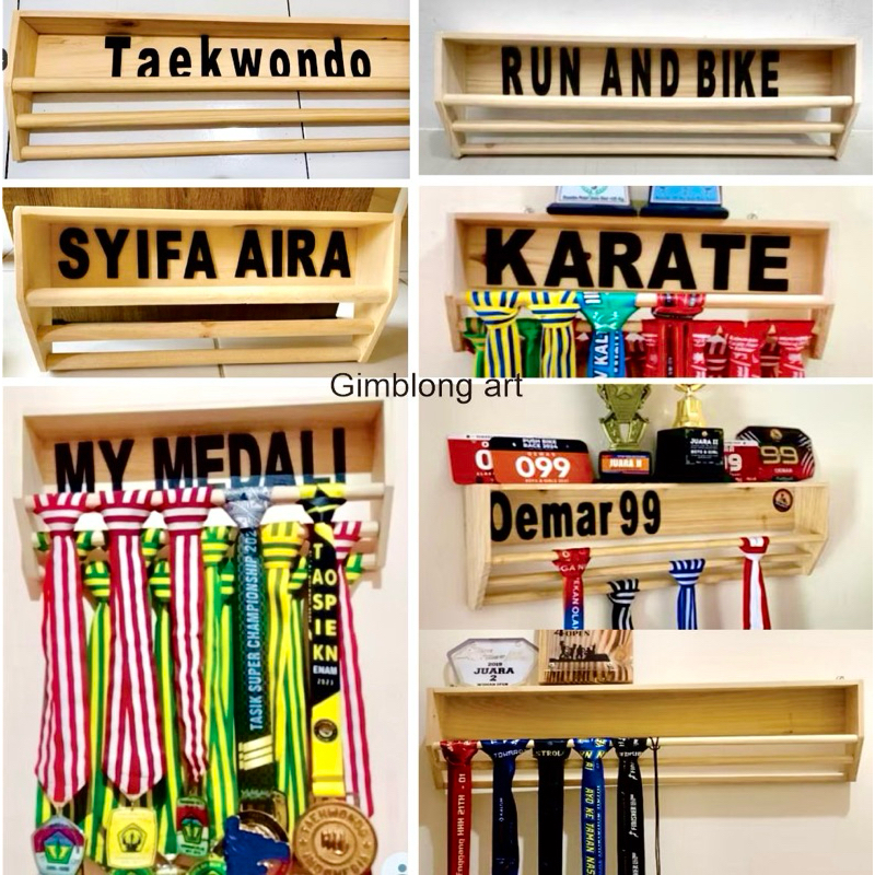 Jual Kapstok Medali Rak Medali Bebas Reques Tulisan | Shopee Indonesia