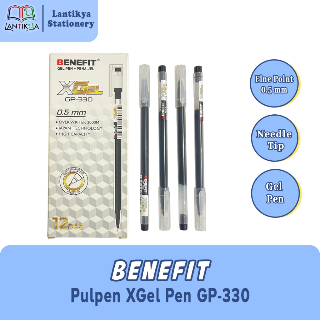Jual Pulpen Gel Benefit XGEL Hitam GP 330/ Tinta lancar anti macet/ 1 ...