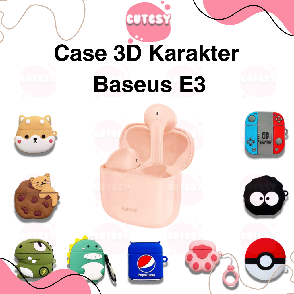 Jual Case Baseus E3 Kartun Lucu Casing Earphone TWS Pelindung Cover ...