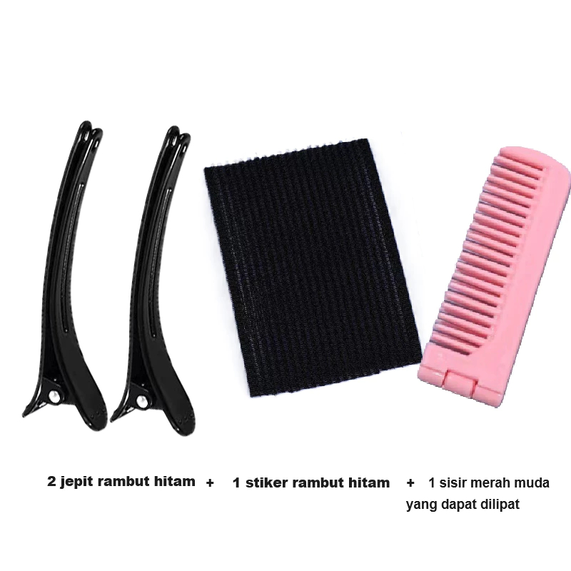 Jual Sisir Lipat dan Jepit Rambut dan Set Kombo Stiker Poni | Shopee ...