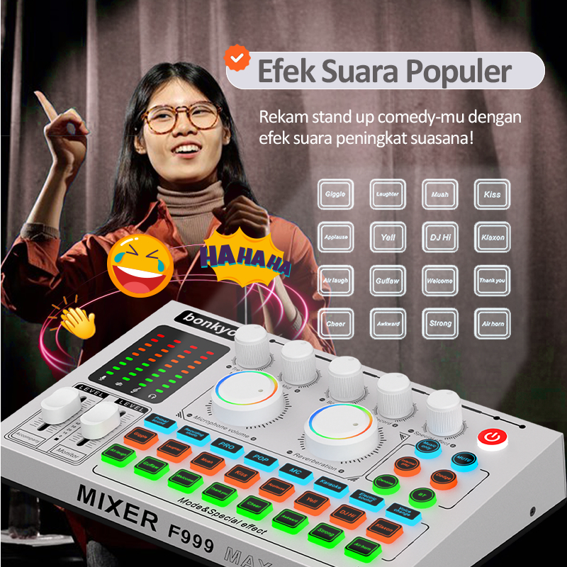 Jual Bonkyo F999MAX SoundCard Bluetooth compatible External Wireless DJ ...