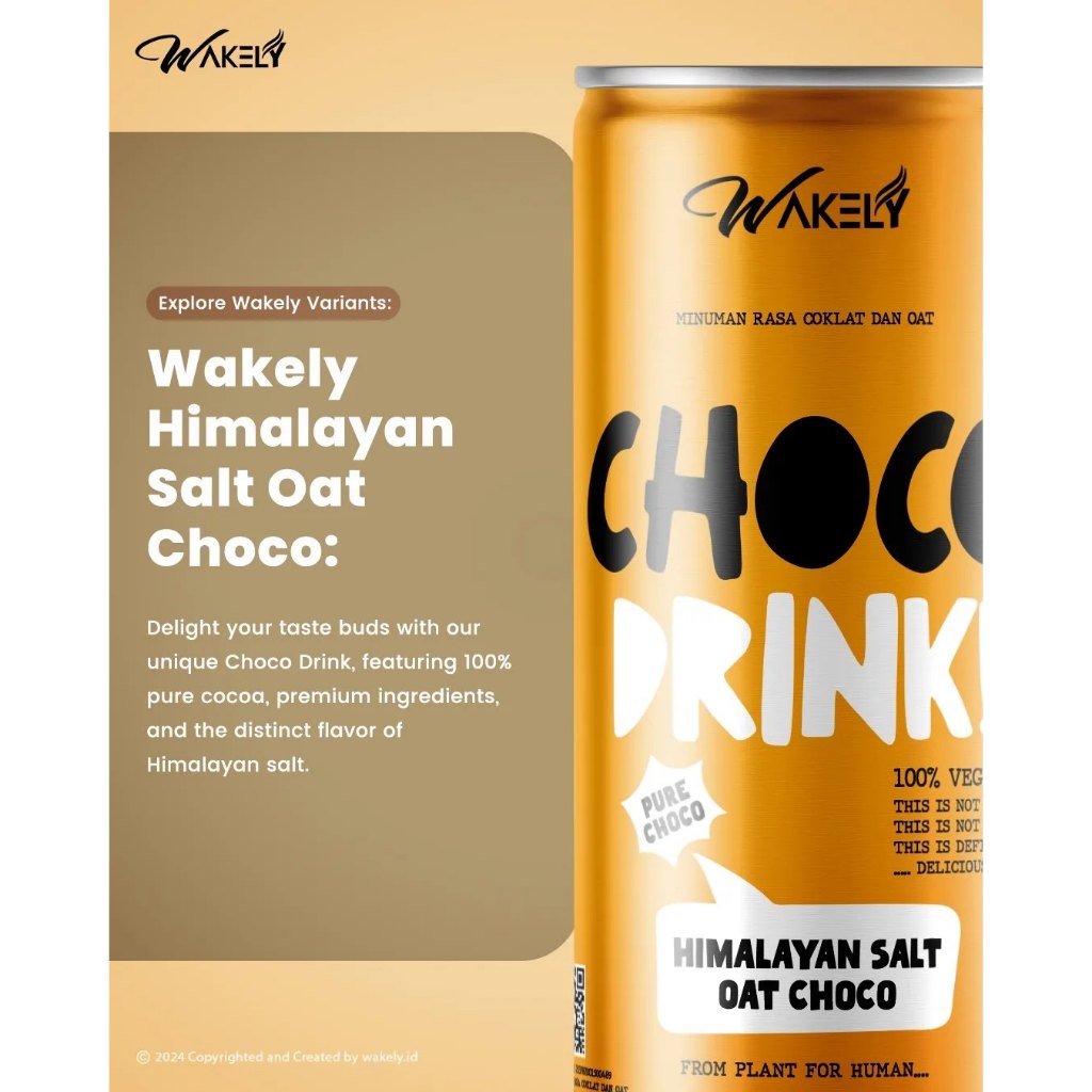 Jual Wakely Choco Drink Himalayan Salt Oat Choco 230mL Can 230 mL | Shopee Indonesia