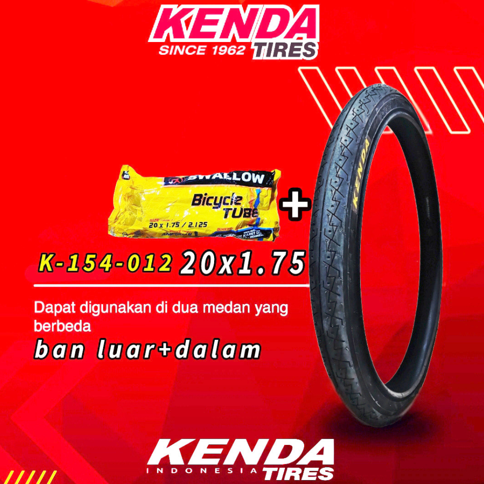 Jual ban luar dalam sepeda 20x1.75 kenda set ban luar dalam sepeda ...