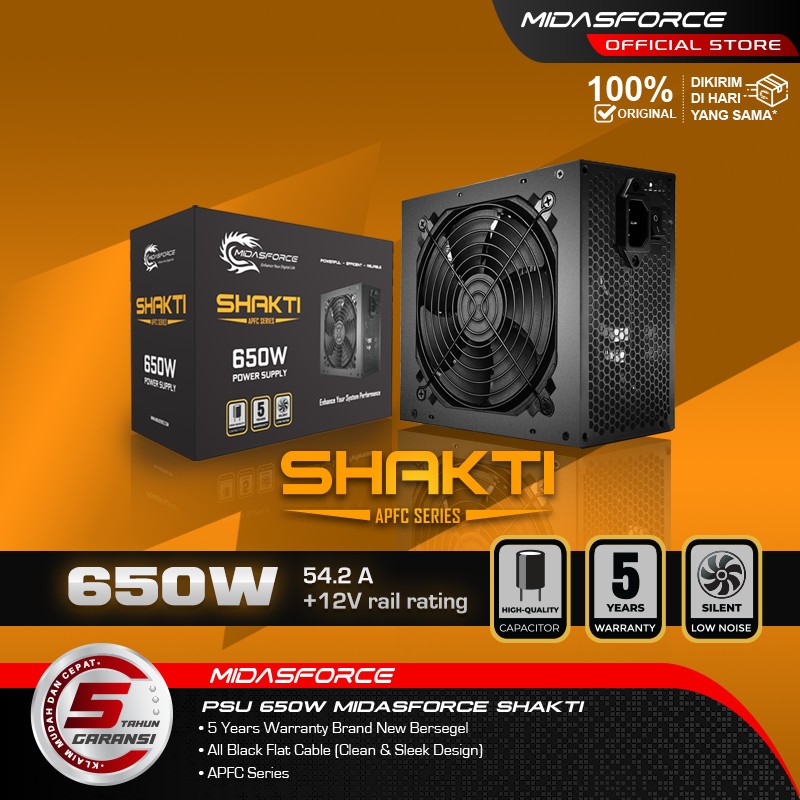 Jual Power Supply 650W Midasforce Shakti 650W PSU | Shopee Indonesia